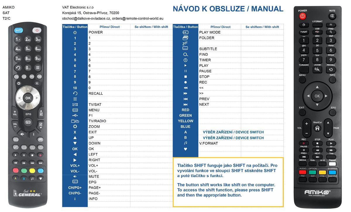 AMIKO : REMOTE CONTROL WORLD, REMOTE CONTROL WORLD, E-shop with ...
