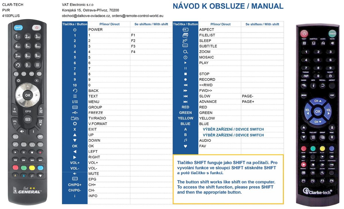 CLARKE TECH : REMOTE CONTROL WORLD, REMOTE CONTROL WORLD, E-shop with ...