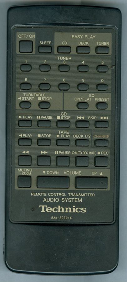 TECHNICS RAK-SC301X, RAK-SA301X, RAK-SC304W - remote control ...