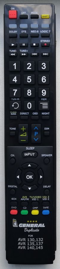 HARMAN KARDON AVR-130, AVR-132, AVR-135, AVR-137, AVR-140, AVR-145 - remote control, duplicate ...